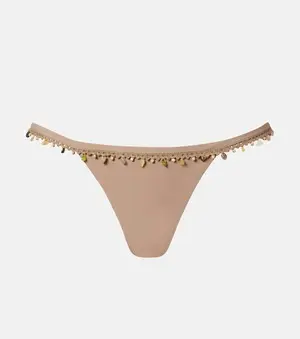 Christopher Esber Beach Quartz Embellished Bikini Bottoms - Brown