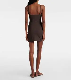Christopher Esber Cutout Embellished Ring-detail Minidress - Brown