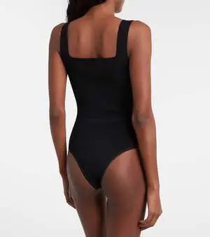 Alaïa Ribbed-knit Bodysuit - Black