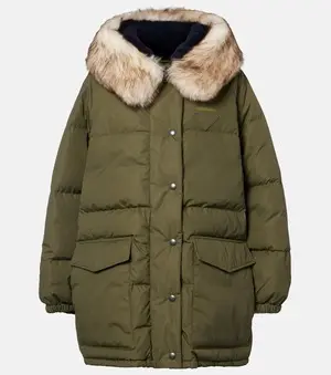 Prada Re-nylon Shearling-trimmed Down Coat