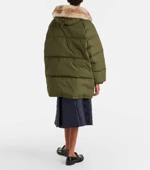 Prada Re-nylon Shearling-trimmed Down Coat