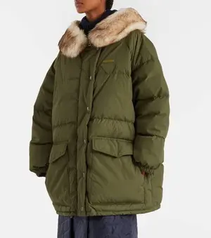 Prada Re-nylon Shearling-trimmed Down Coat