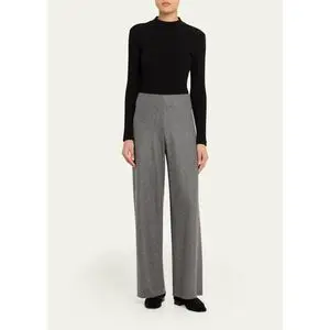 Vince High-rise Wide Leg Wool Trousers
