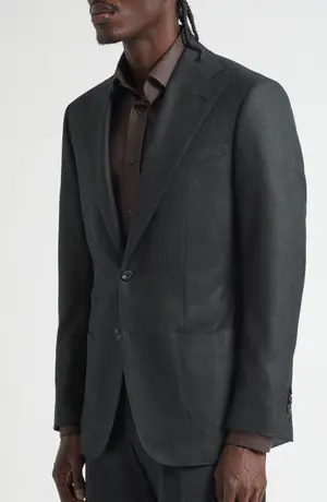 Thom Sweeney Structured Wide Lapel Wool Suit