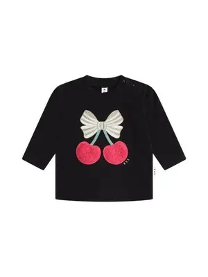 HUXBABY Cherry Ribbed Long Sleeve T-shirt