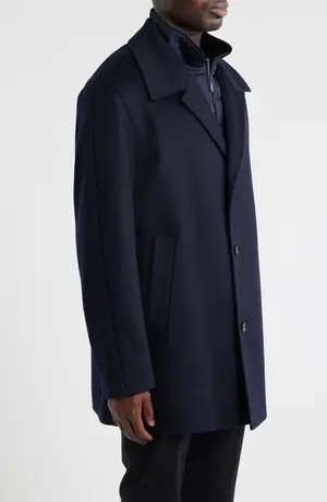 BOSS Clark Wool Blend Bib Jacket - Dark Blue