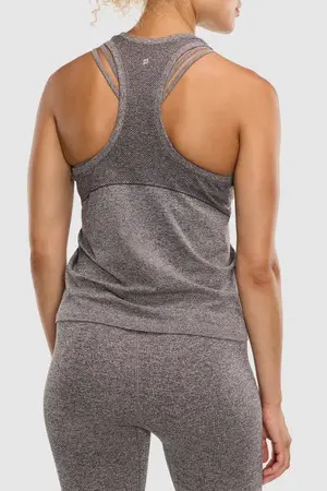 PELOTON Seamless Melange Tank - Cocoa