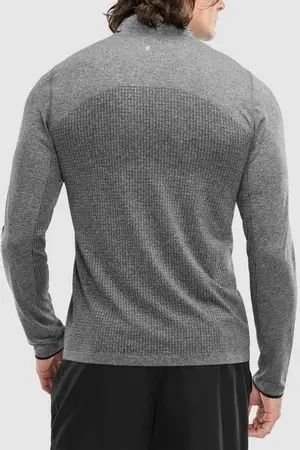 PELOTON Seamless Melange Quarter Zip Long Sleeve - Black