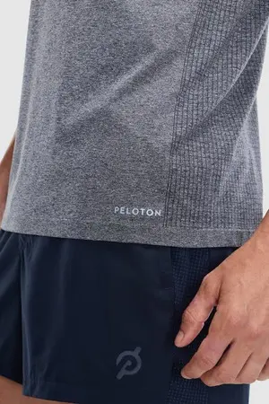 PELOTON Seamless Melange T-shirt With Contrast Detailing - Deep Navy