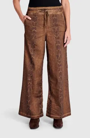 Alembika Python Wide Leg Stretch Jeans
