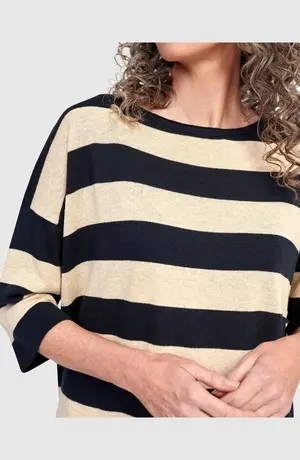 Alembika Twiggy Striped Sweater - Oat/navy