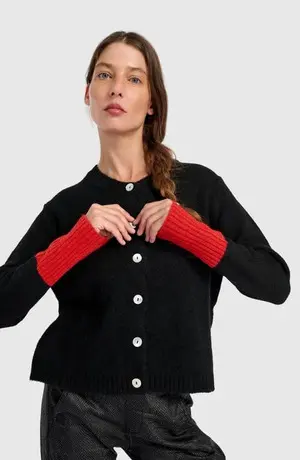 Alembika Blackbird Cardigan - Black/vermillion