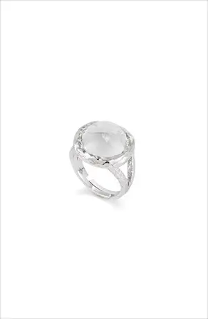 RETRO CHIC Aeolian Whispers Crystal Ring - Silver & Crystal Clear