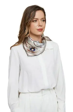 SILKSILKY 100% Pure Silk Printed Square Scarf - Multi