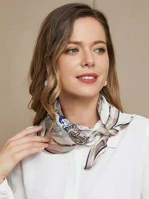 SILKSILKY 100% Pure Silk Printed Square Scarf - Multi
