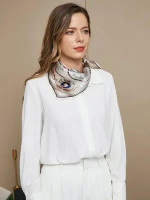 SILKSILKY 100% Pure Silk Printed Square Scarf - Multi