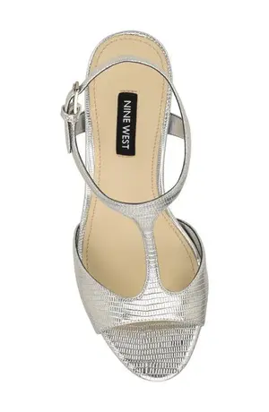 Nine West Naini Ankle Strap Platform Sandal - Silver
