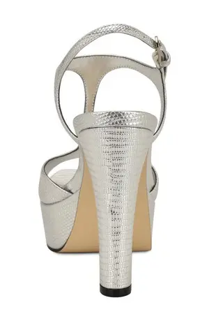 Nine West Naini Ankle Strap Platform Sandal - Silver
