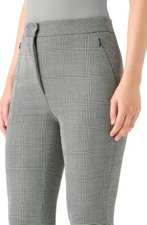 Akris Farida Check Virgin Wool Flare Leg Pants