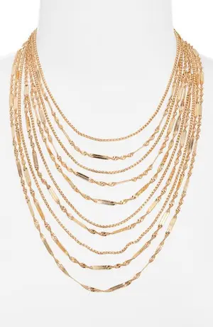 OPEN EDIT Layered Chain Necklace - Gold