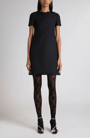 Valentino Garavani Embroidered Shift Mini Dress