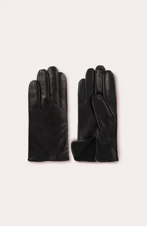 SEYMOURE Grant Cashmere Lined Leather Gloves - Black