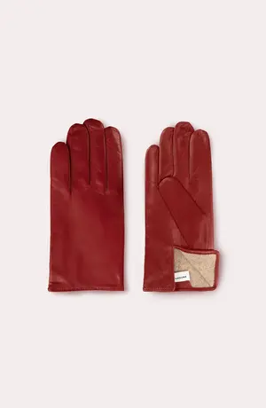 SEYMOURE Grant Cashmere Lined Leather Gloves - Wine