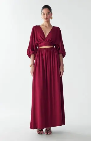 ST MRLO Rowe Maxi Dress - Bordeaux