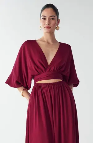 ST MRLO Rowe Maxi Dress - Bordeaux