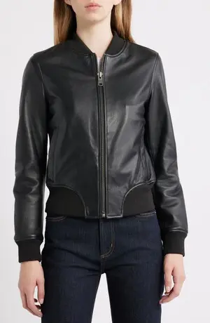 Frye Classic Leather Bomber Jacket