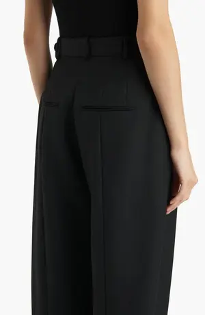 Khaite Dugan Pleated Wool Pants - Black