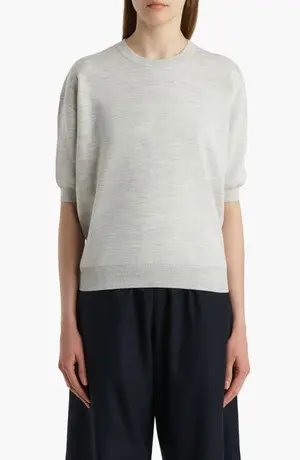 Khaite Faye Short Sleeve Sweater - Cloud