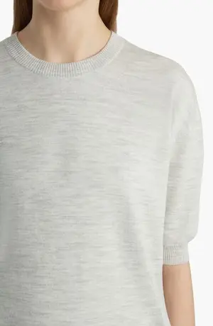 Khaite Faye Short Sleeve Sweater - Cloud