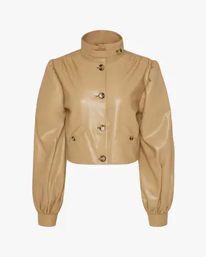 WeWoreWhat Balloon Sleeve Vegan Leather Jacket