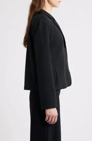 Eileen Fisher Notch-collar Organic Cotton-blend Jacket - Black