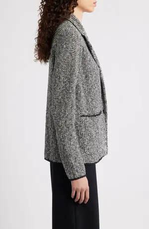 Eileen Fisher Cotton Blend Tweed Jacket