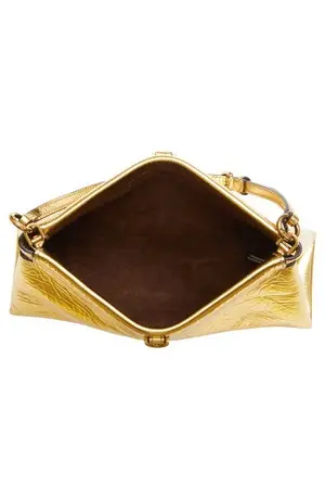 Etro Crinkled Metallic Leather Clutch