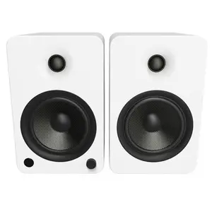KANTO Yu6 Powered Bookshelf Speakers With Se6 Elevated Desktop Speaker Stands