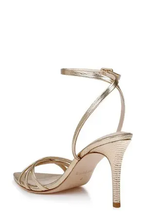 L'Agence Ankle Strap Sandal - Gold Lizard
