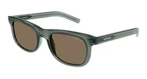 Montblanc Rectangular Full Rim Sunglasses - Grey Grey Brown/brown (mb0260s/004)