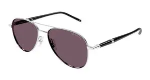 Montblanc Aviator Sunglasses - Silver/violet (mb0345s/002)