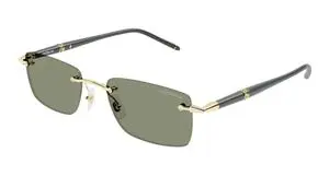 Montblanc Rectangular Sunglasses - Gold/green (mb0344s/005)