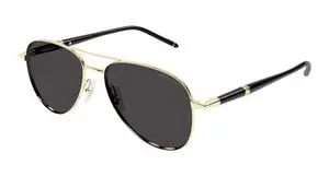 Montblanc Aviator Sunglasses - Gold Black Grey/grey (mb0345s/001)