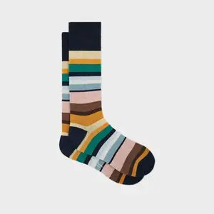 Paul Smith Striped Cotton-blend Socks - Blue