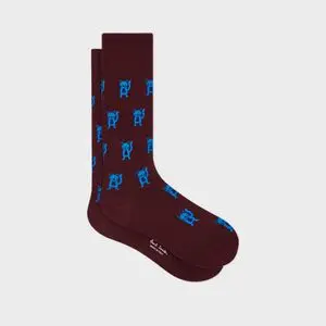 Paul Smith Patterned Crew Socks - Red