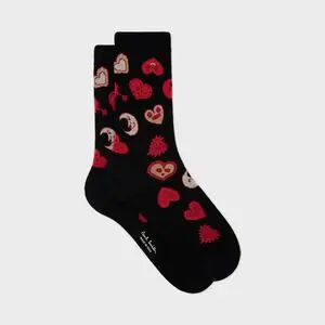 Paul Smith Hearts And Stars Cotton-blend Socks - Black