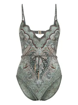 Zimmermann Wanderlust Swimsuit - Green