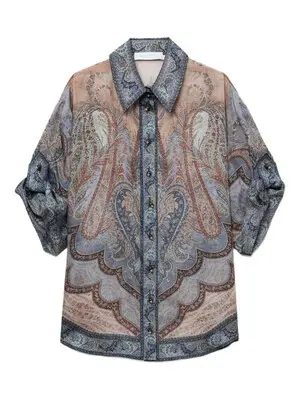 Zimmermann Wanderlust Silk Shirt - Blue