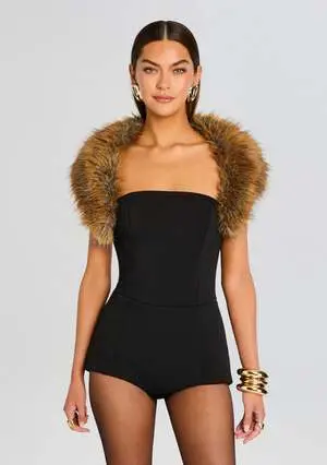 Retrofete Salmee Faux Fur Romper