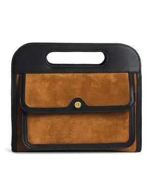Harrods Leather-trim Top-handle Bag